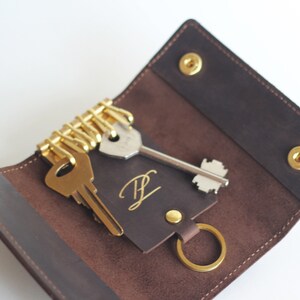 Custom Key Holder for Men, Personalized Leather Key Bag, Gift for Dad ...