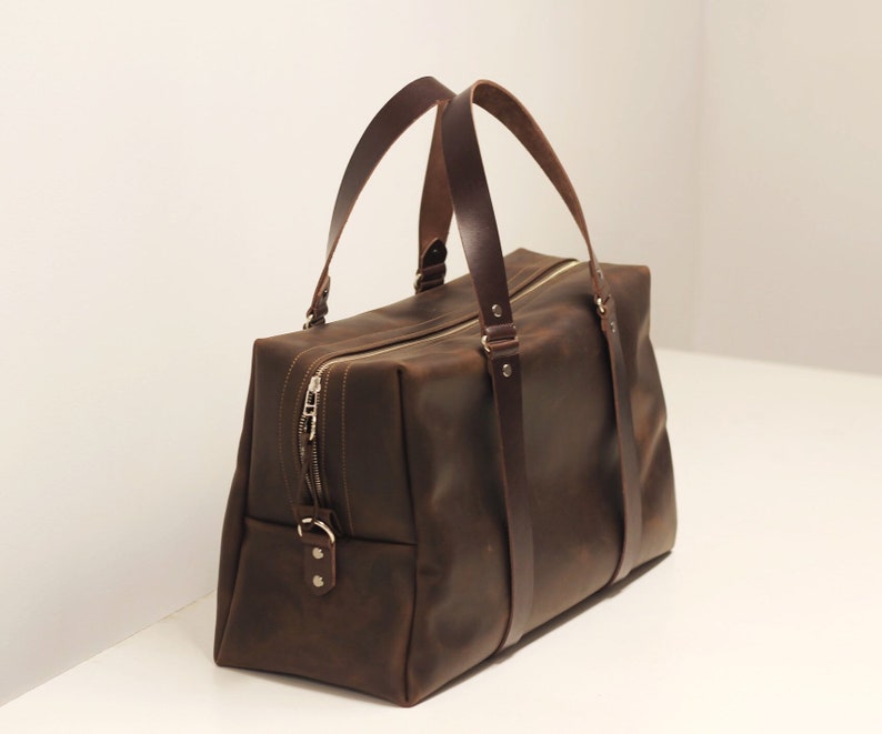 Brown Leather Duffel Bag by Pol Leather Studio Well Made Bag | Etsy