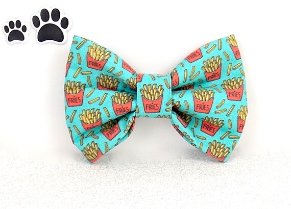 French Fries Dog Bow Tie / French Fries Cat Bow Tie / Dog Bow - Etsy