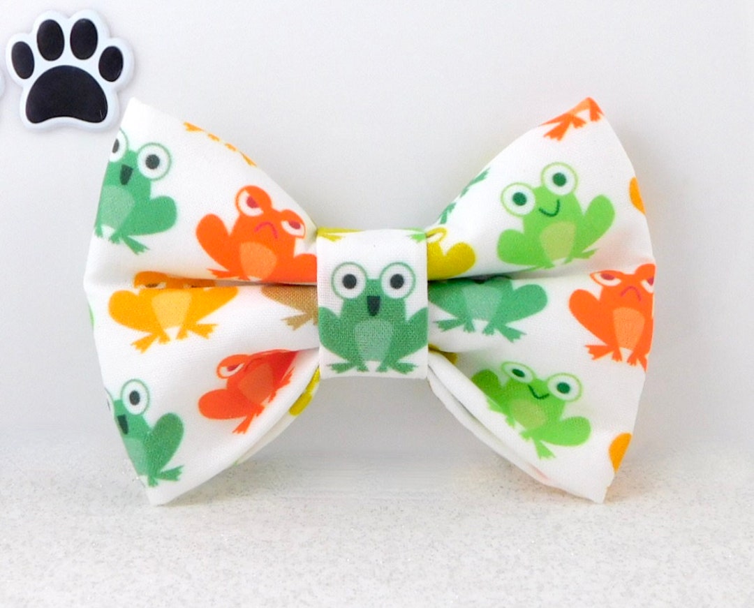 Silly Frogs Dog Bow Tie / Silly Frogs Cat Bow Tie / Summer Dog Bow - Etsy