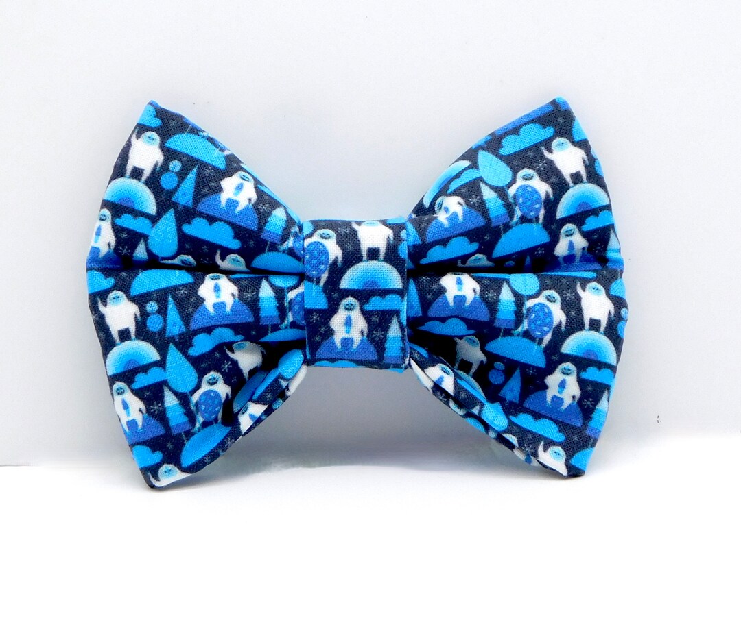 Bigfoot Dog or Cat Bow Tie in Shades of Blue / Mini Yeti's Bow Tie for ...