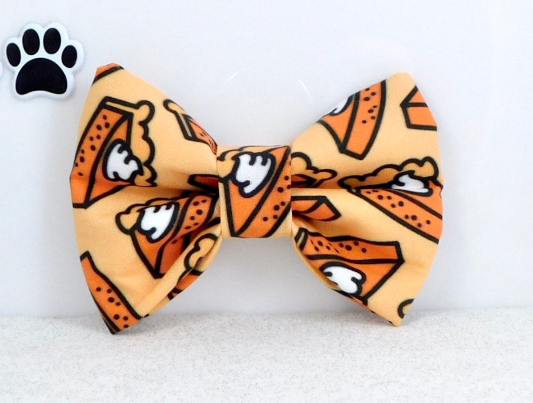Pumpkin Pie Dog Bow / Pumpkin Pie Cat Bow / Thanksgiving Dog Bow Tie / Harvest Pet Bow Tie / Dog ...