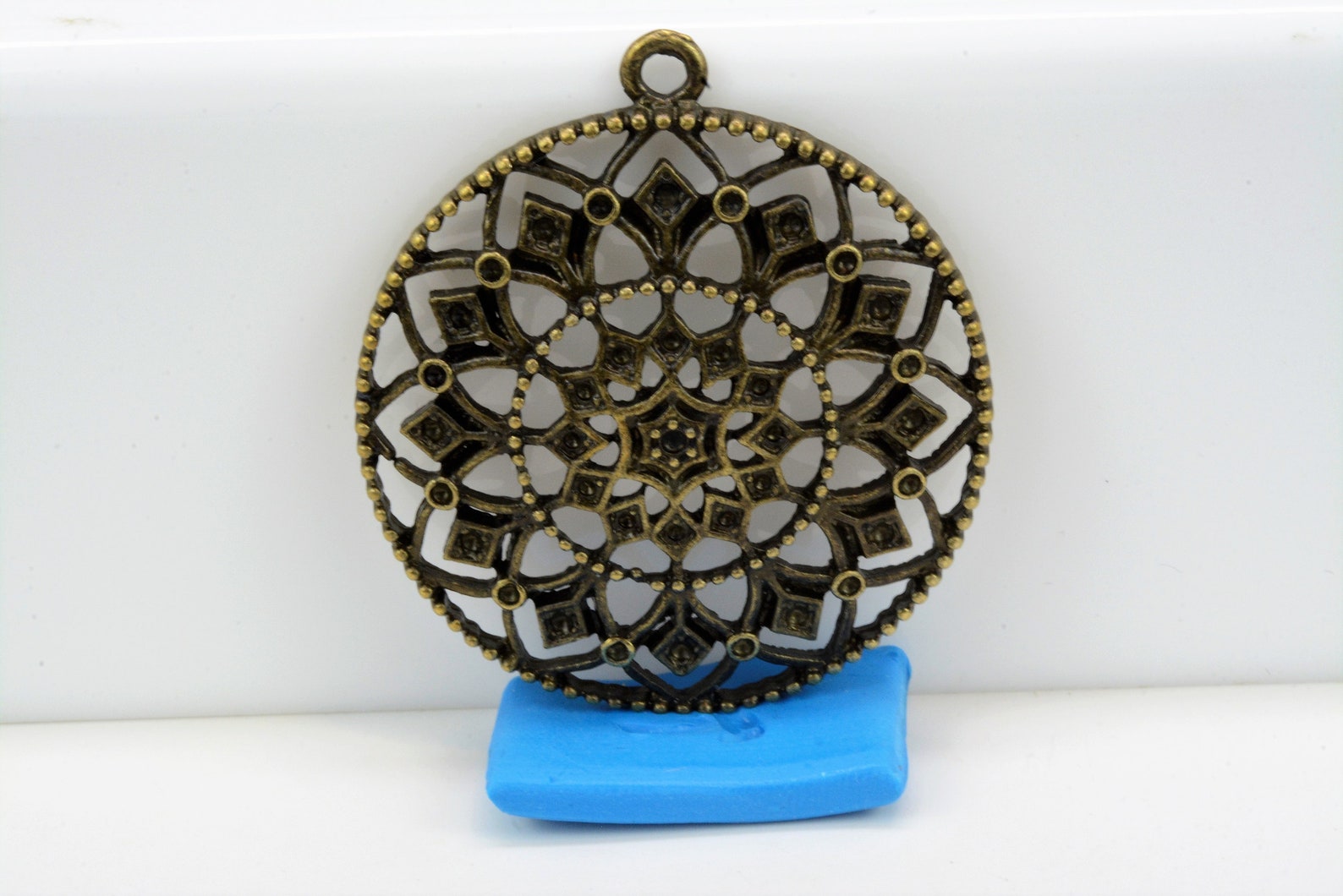 Filigree Round Pendant Round Filigree Flower Pendant Large - Etsy