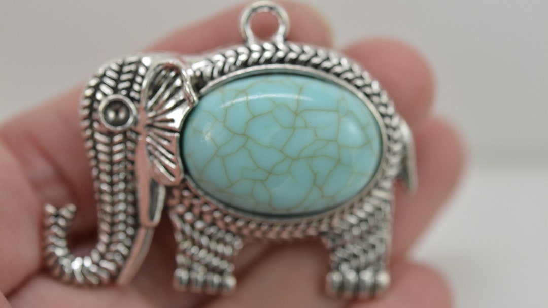 Elephant Pendant, Boho Elephant Pendant, Fancy Elephant Pendant, Large ...