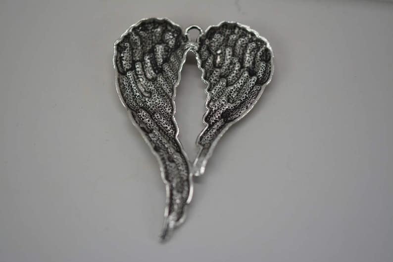 Large Angel Wing Pendant: Zinc Alloy Protection Charm - Etsy