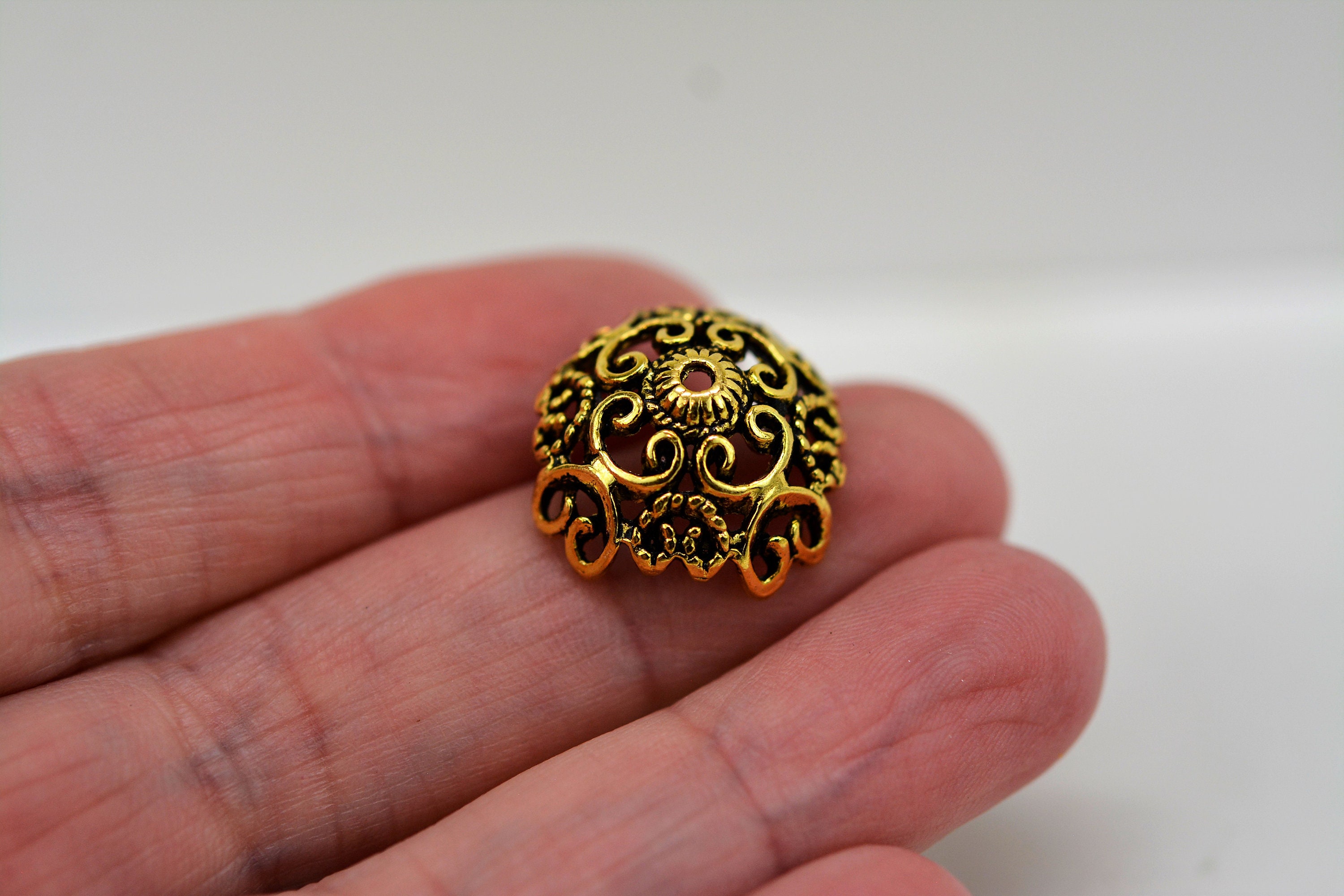 Bead Caps 18mm Bead Caps Bead Covers Bead End Caps Set of - Etsy