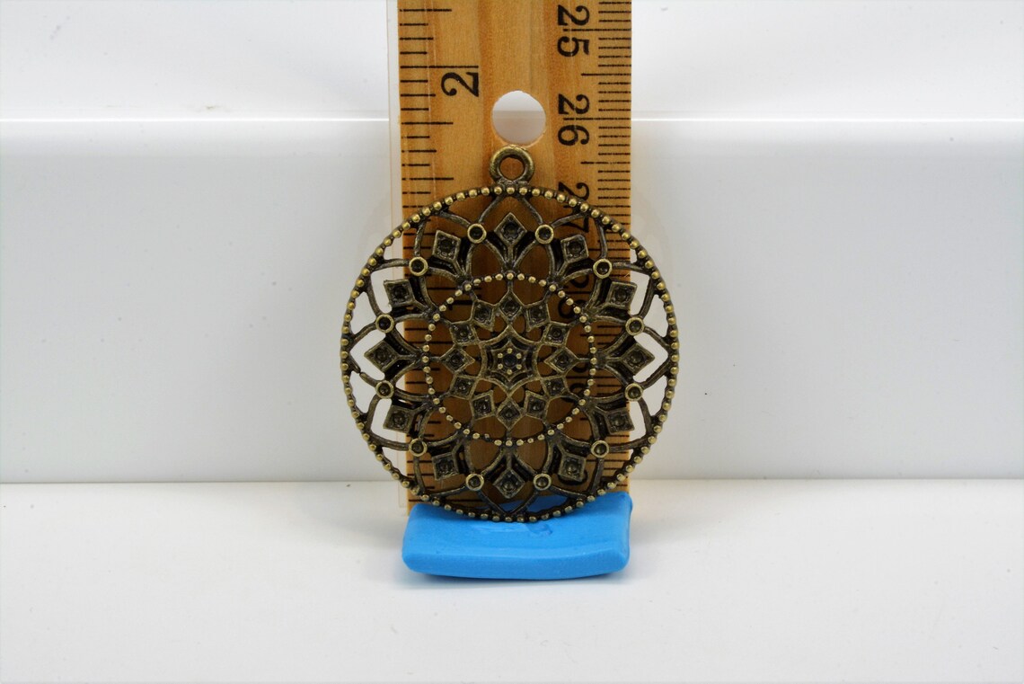 Filigree Round Pendant Round Filigree Flower Pendant Large - Etsy