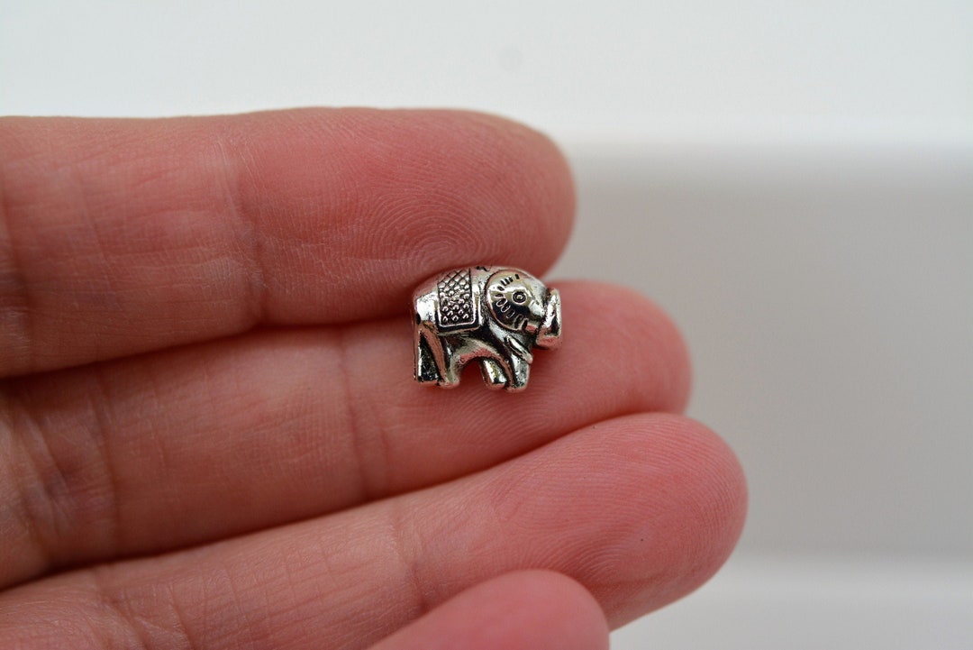 Elephant Bead, Small Elephant Bead, 3D Elephant Bead, Elephant Spacer ...
