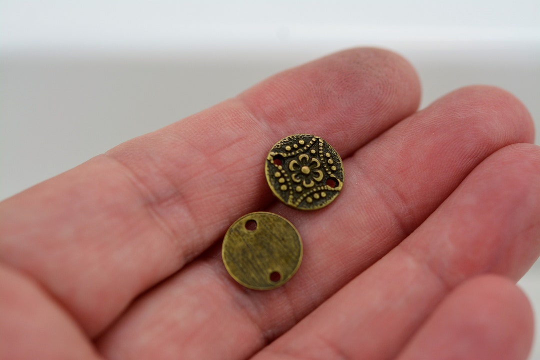 Round Flower Connector, Small Round Connector, Flower Connector, Set of ...