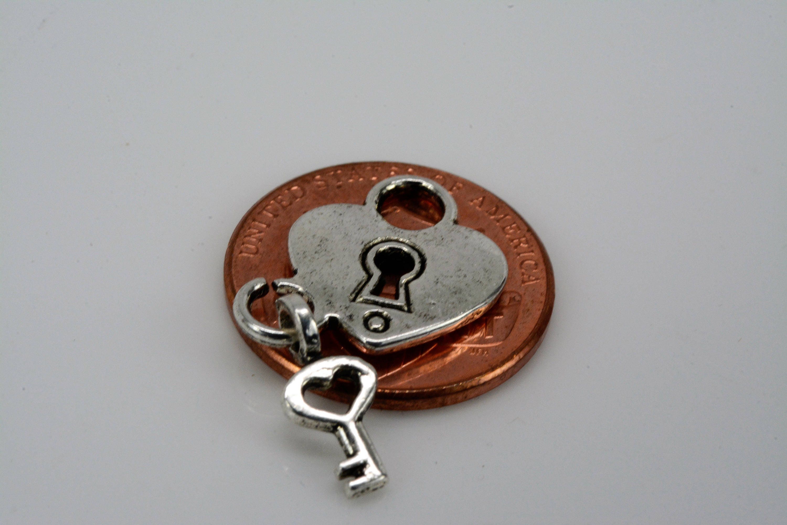 Heart and Key Charm Key to My Heart Charm Valentine Charm | Etsy