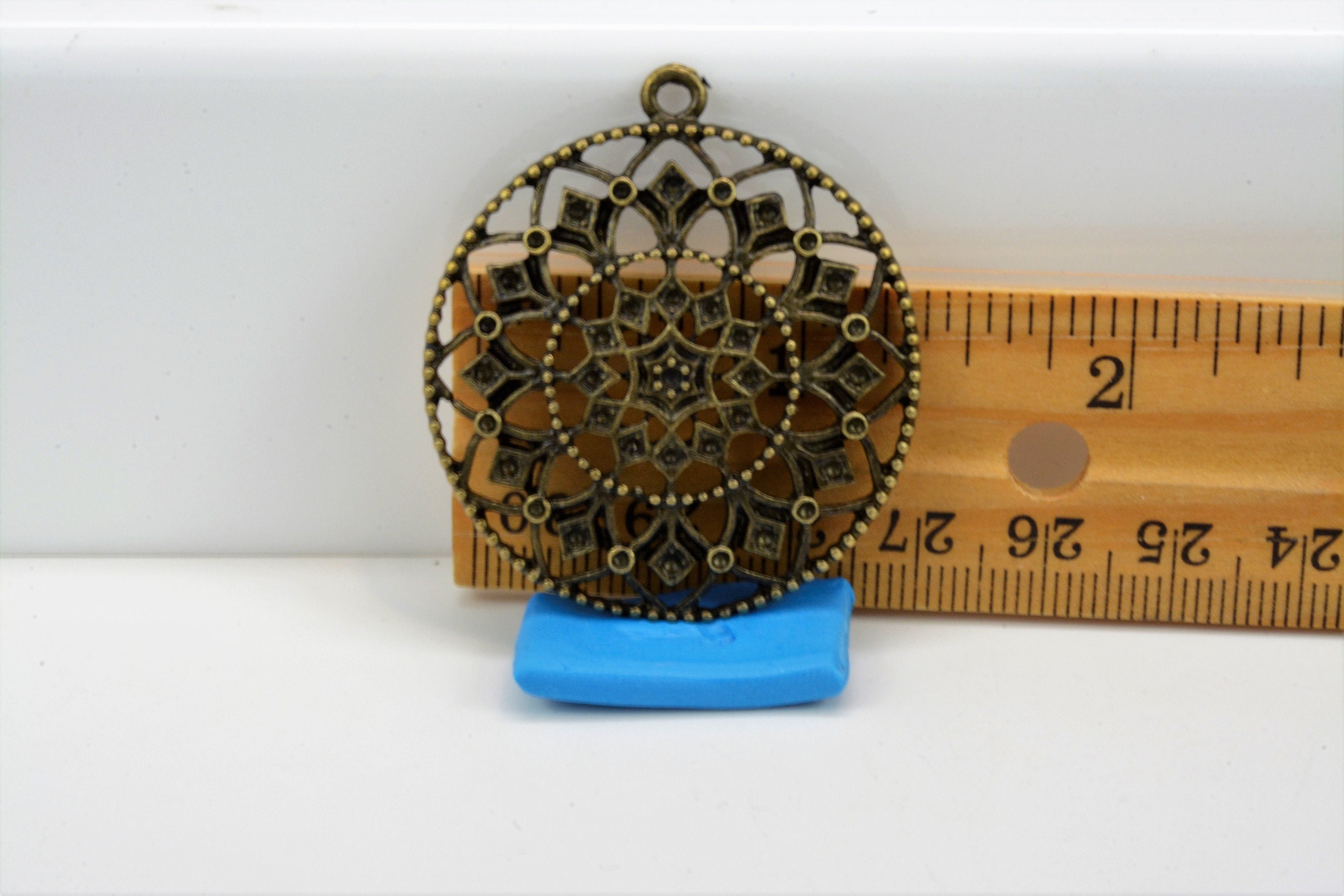 Filigree Round Pendant Round Filigree Flower Pendant Large - Etsy