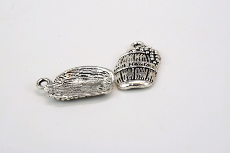 Wine Barrel Charm Grape Barrel Charm Wine Key Charm Set of | Etsy