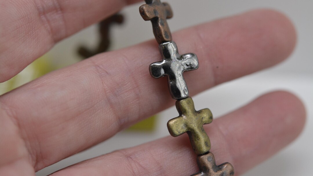 Cross Beads, String of Wavy Cross Beads, Bead Gallery String of Wavy ...