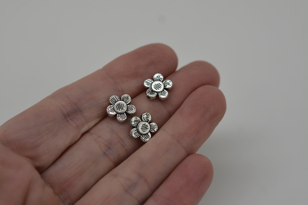 Flower Spacer Bead, Daisy Spacer Bead, Floral Spacer Bead, Spacer Bead ...