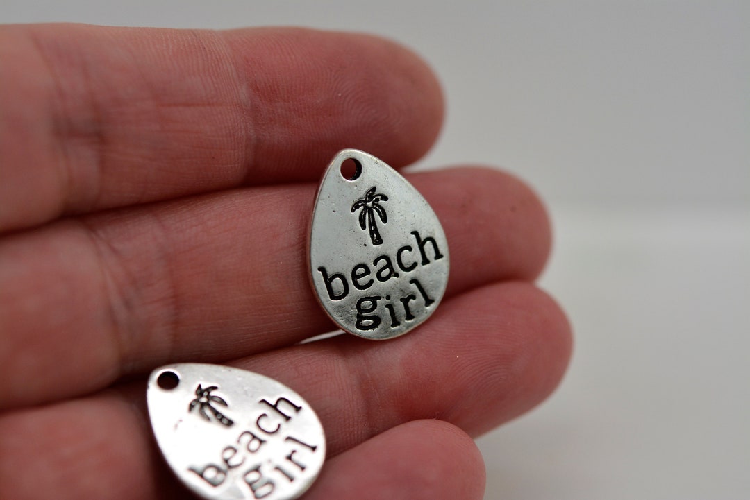 Beach Girl Charm, Summer Beach Charm, Beach Vacation Charm, Set of 2 ...