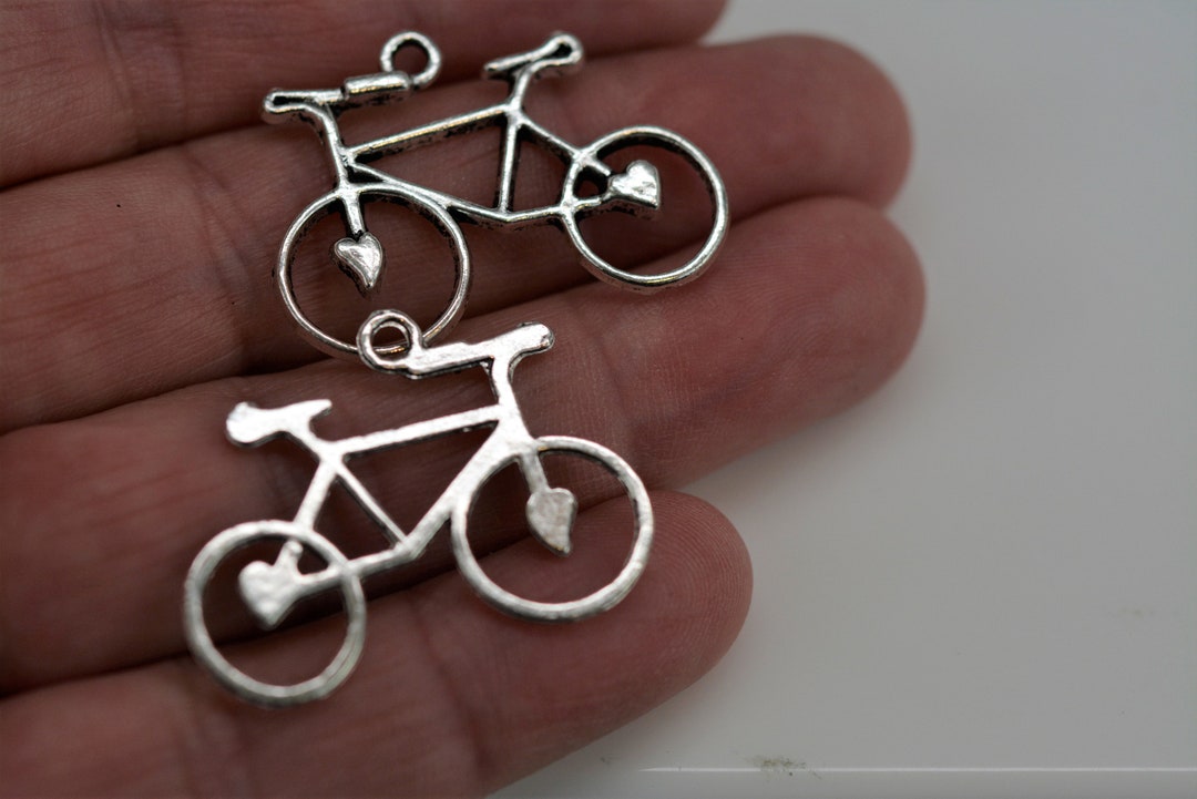 Bicycle Charm, Biking Charm, Cyclist Charm, Bike Racing Charm, Set of 4 ...