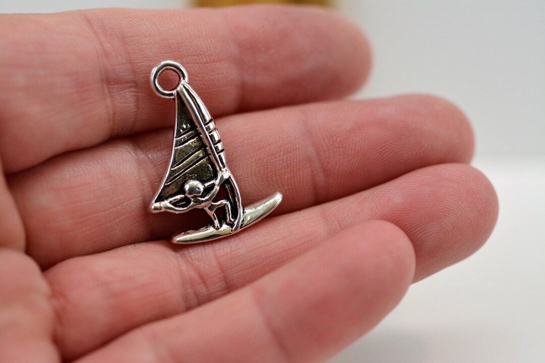 Wind Surfer Charm: Zinc Alloy Beach Sports Pendant (set of 5) - Etsy