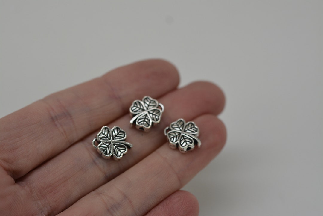 Four Leaf Clover Spacer Beads: Lucky Charms, Zinc Alloy (set of 10) - Etsy