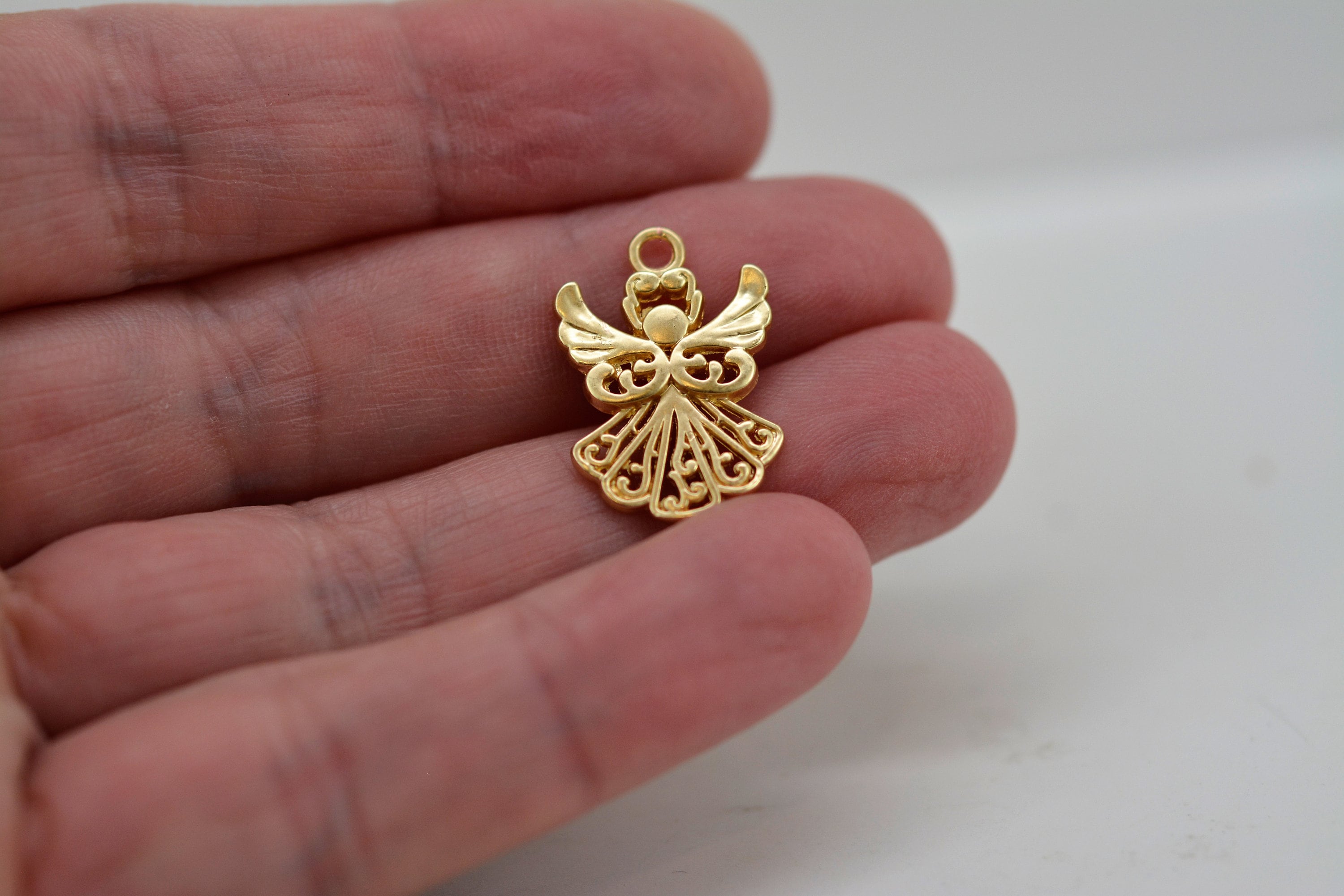 Angel Charm Matt Gold Angel Charm Angelic Charm Matt Silver - Etsy