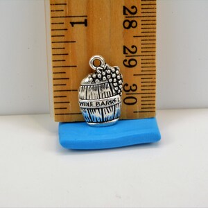 Wine Barrel Charm, Grape Barrel Charm, Wine Key Charm, Set of 5 Charms ...