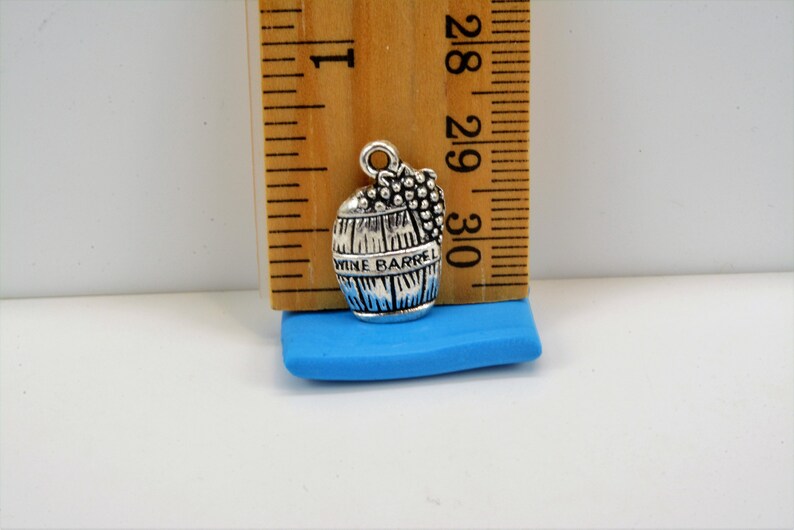 Wine Barrel Charm Grape Barrel Charm Wine Key Charm Set of | Etsy