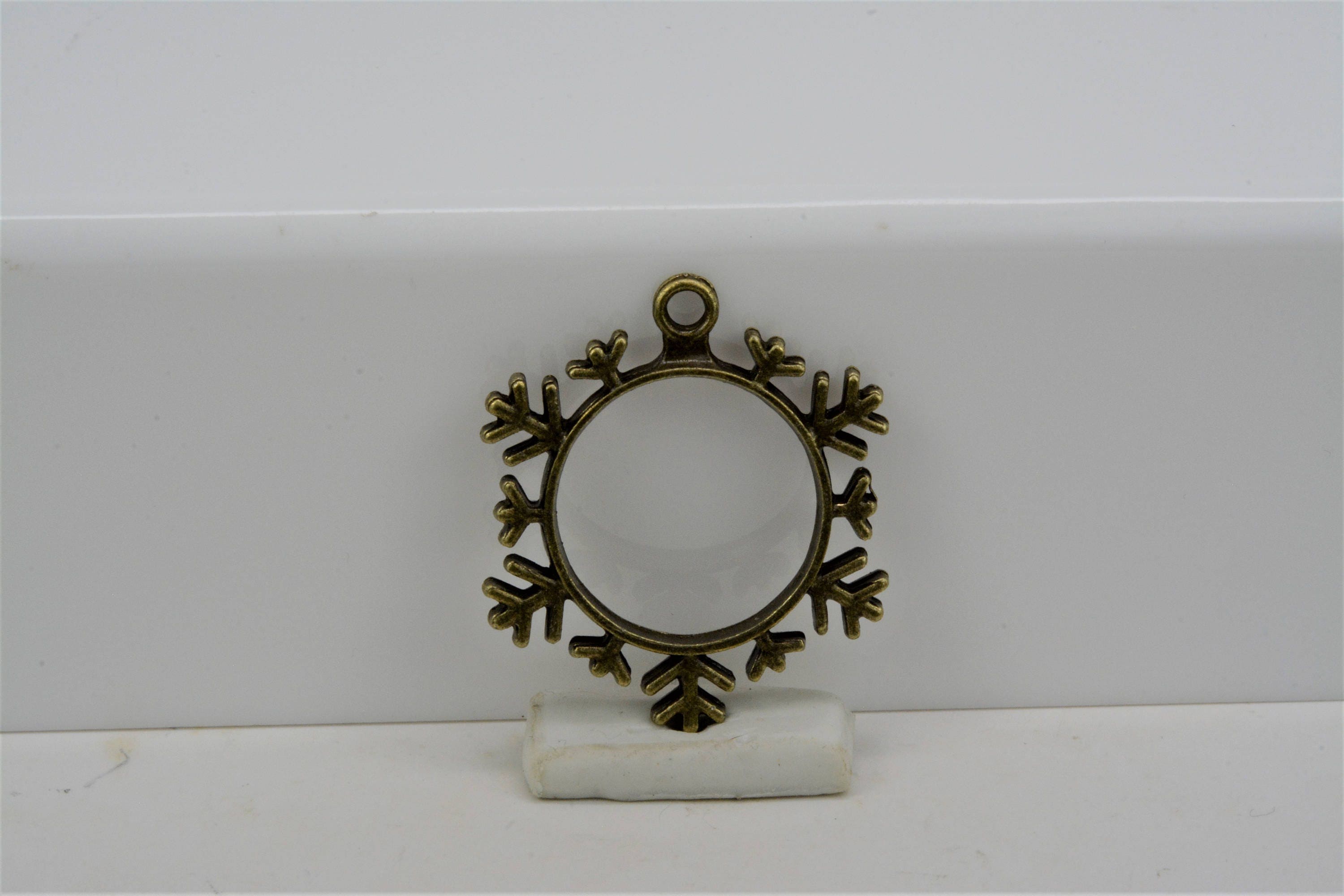 Open Back Bezel Snowflake Pendant Snowflake Charm DIY Resin | Etsy