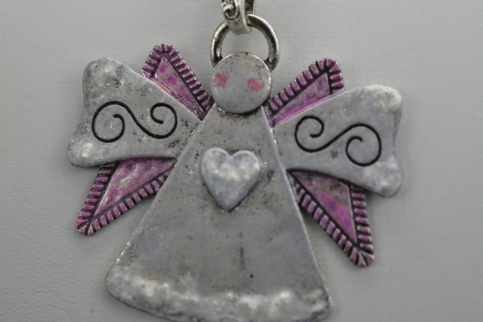 Angel Pendant Large Angel Pendant Antique Silver Angel | Etsy