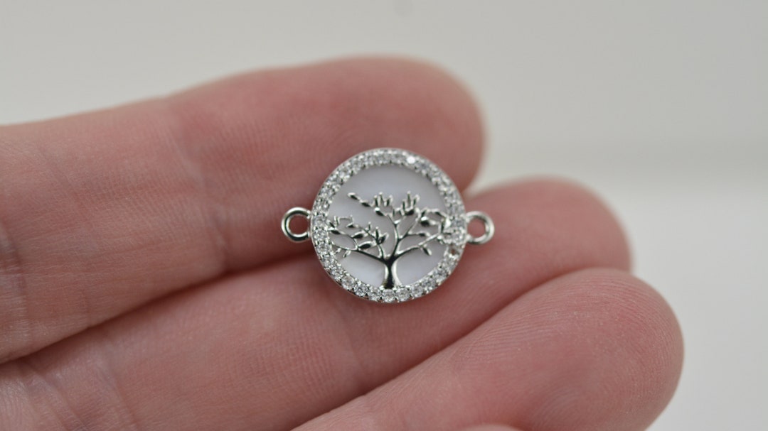 Tree Connector, Tree of Life Connector, Plated Micro Pave Tree ...