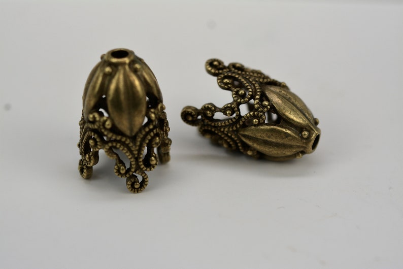 Victorian Style Antique Silver Bead Cap: DIY Tassel Caps (set of 2) - Etsy
