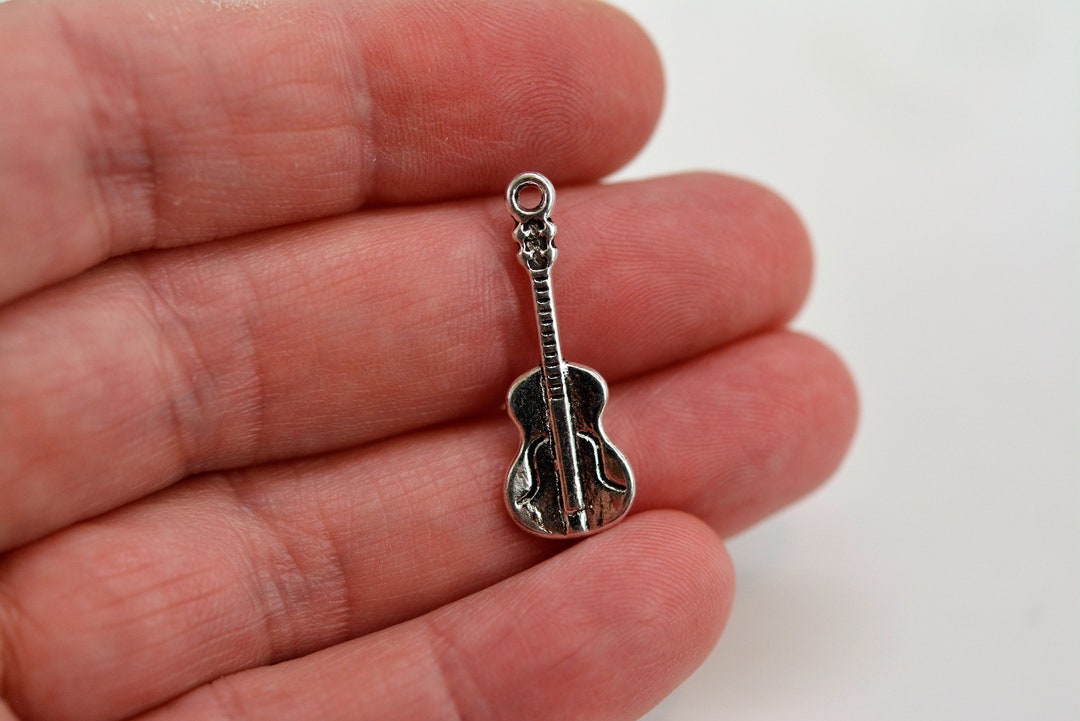 Tiny Guitar Charm: Zinc Alloy Musical Instrument Charms (set of 10) - Etsy