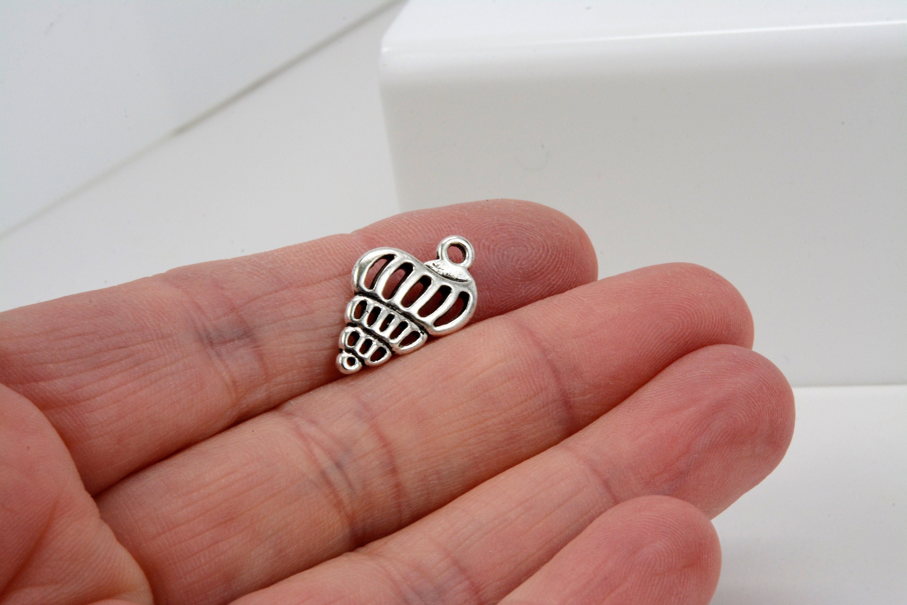 Seashell Charm Shell Charm Conch Shell Charm Ocean Charm - Etsy