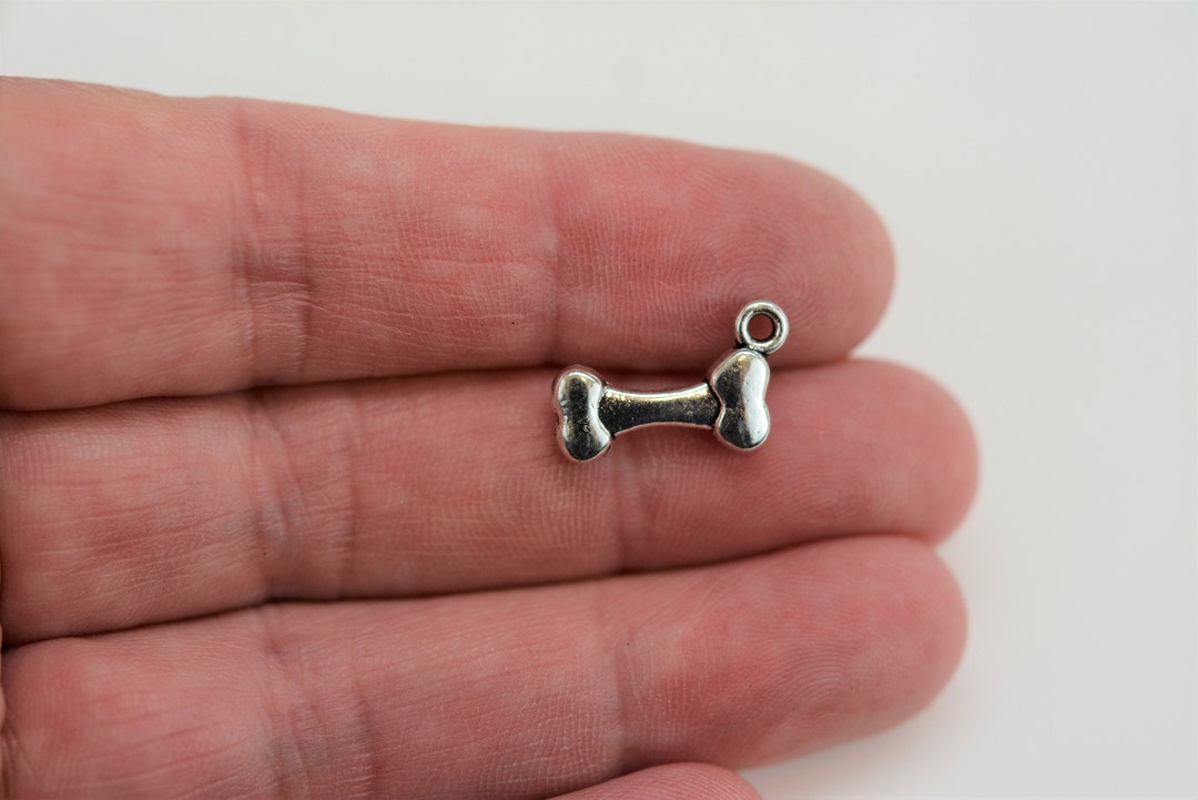 Bone Charm, Dog Bone Charm, Dog Lover Charm, Double Sided Bone Charm ...