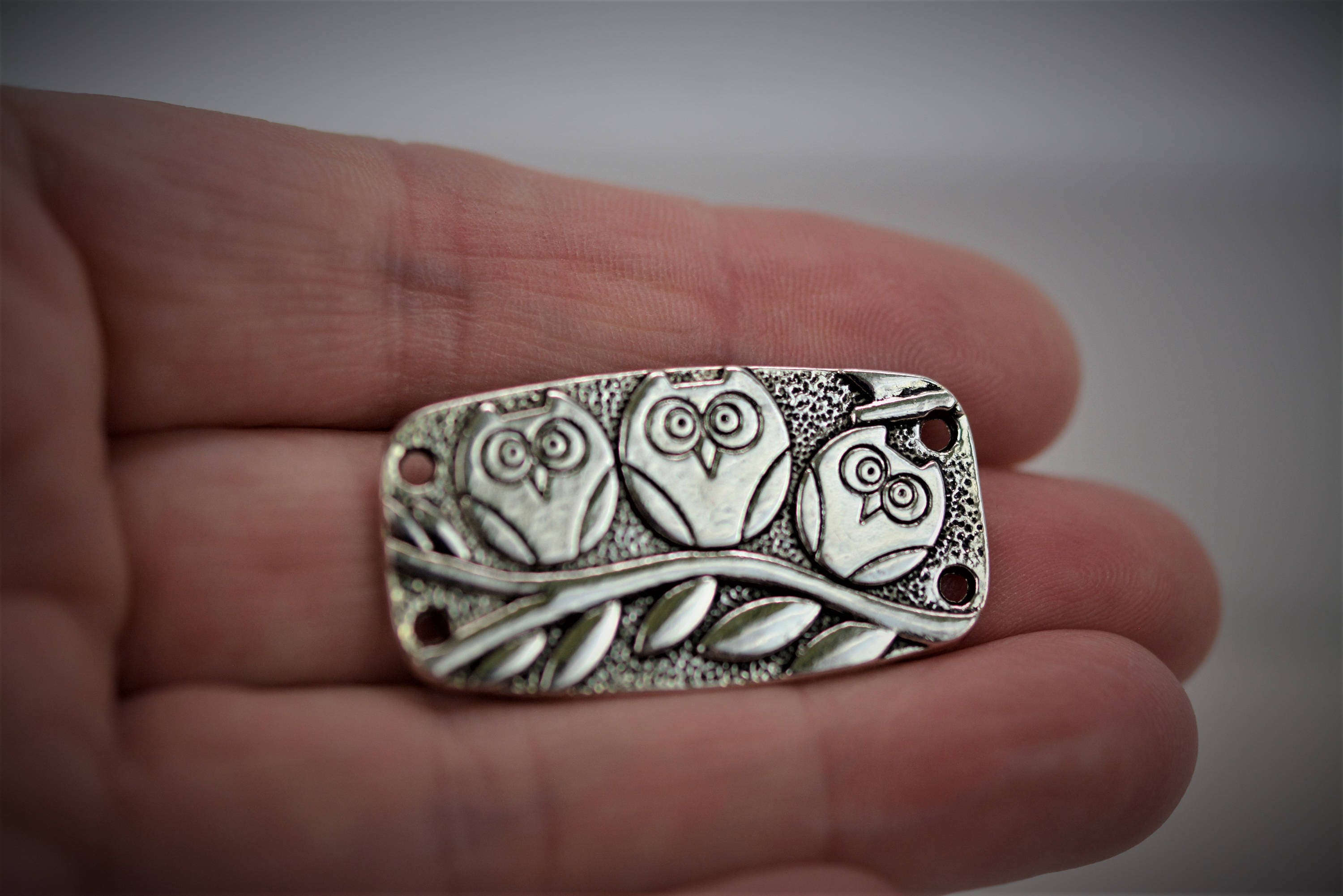 Owl Connector 4 Hole Owl Connector Connector Charm Metal 4 - Etsy