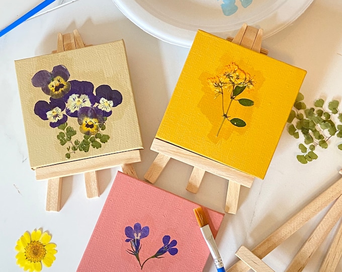 DIY Pressed Flower Mini Canvas Craft Kit - Etsy