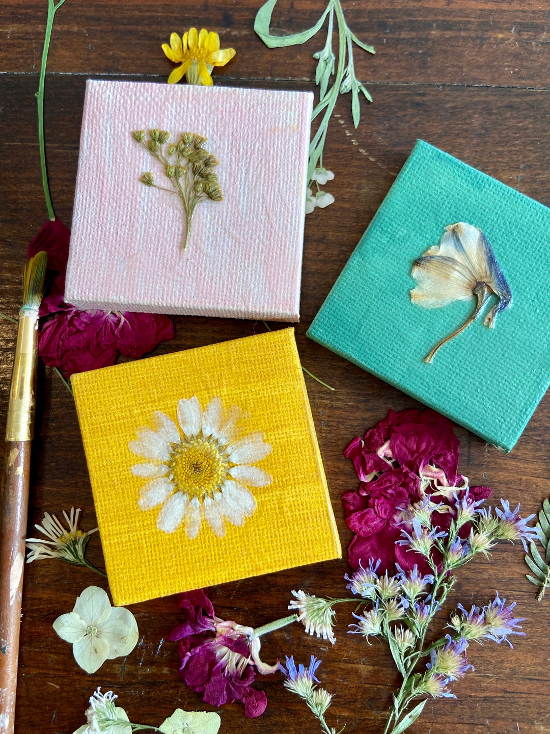 DIY Pressed Flower Mini Canvas Craft Kit - Etsy