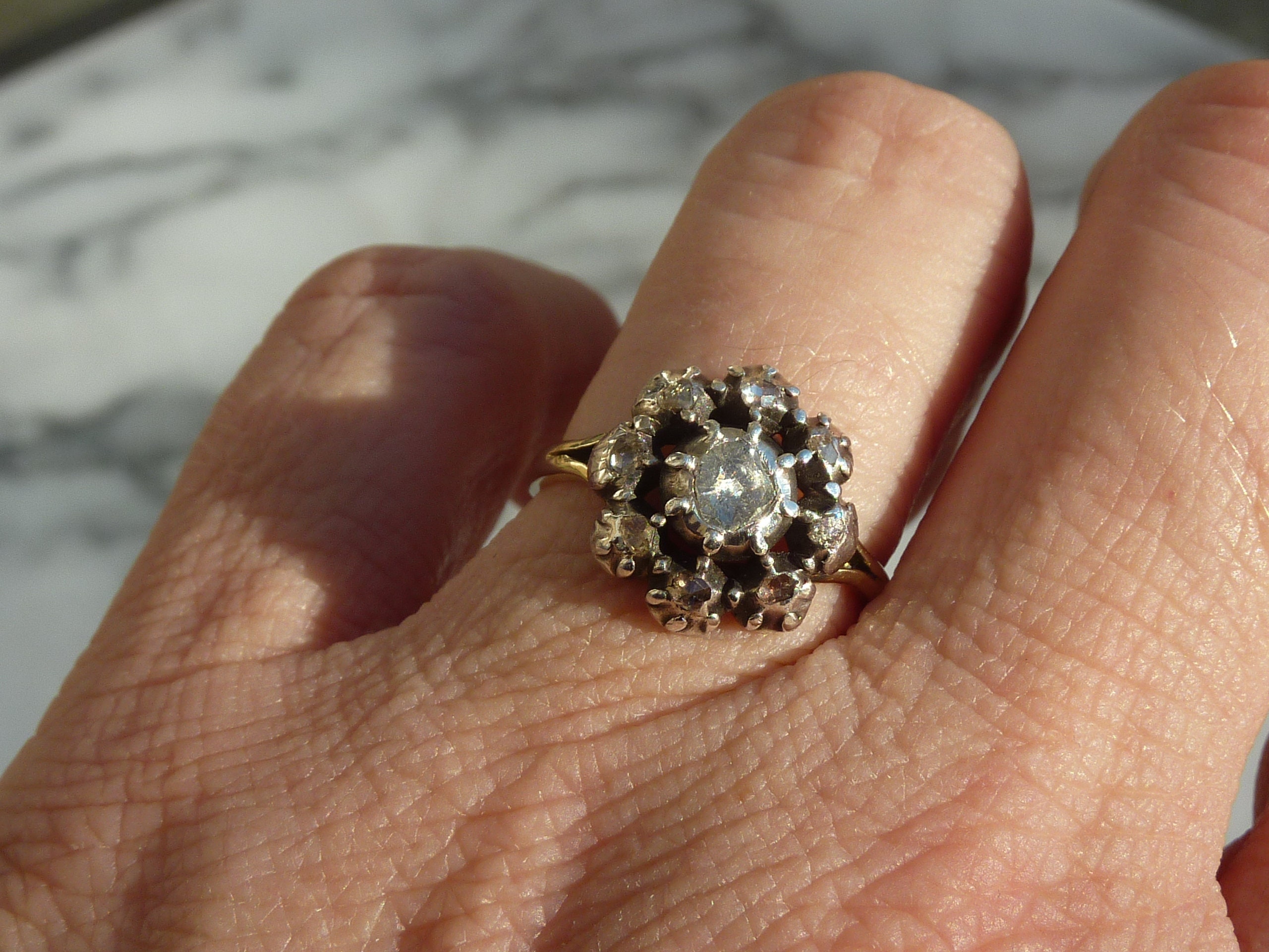 Antique Diamond Georgian Cluster Conversion Ring - Etsy