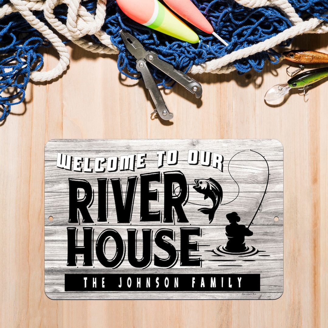 Personalized River House Sign: Custom Fishing Cabin Decor - Etsy