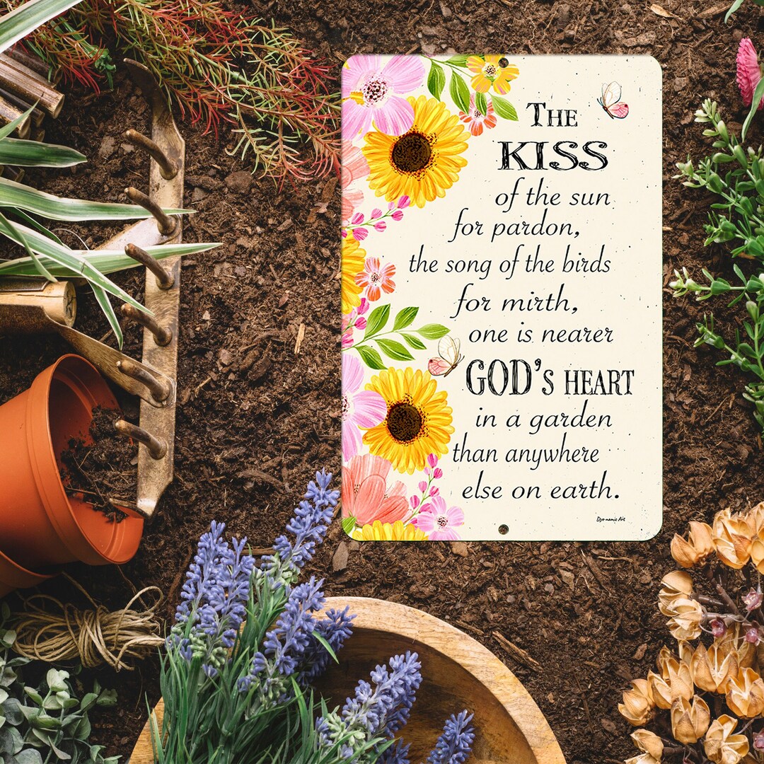 Sunflower Garden Quote Metal Sign: Inspirational Floral Wall Art - Etsy