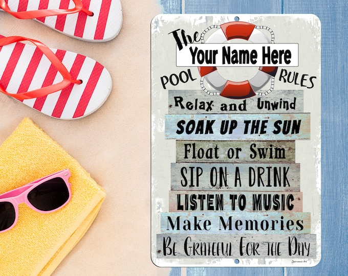 Pool Sign, Custom Outdoor Chalkboard Style Pool Sign, Pool Rules Sign ...