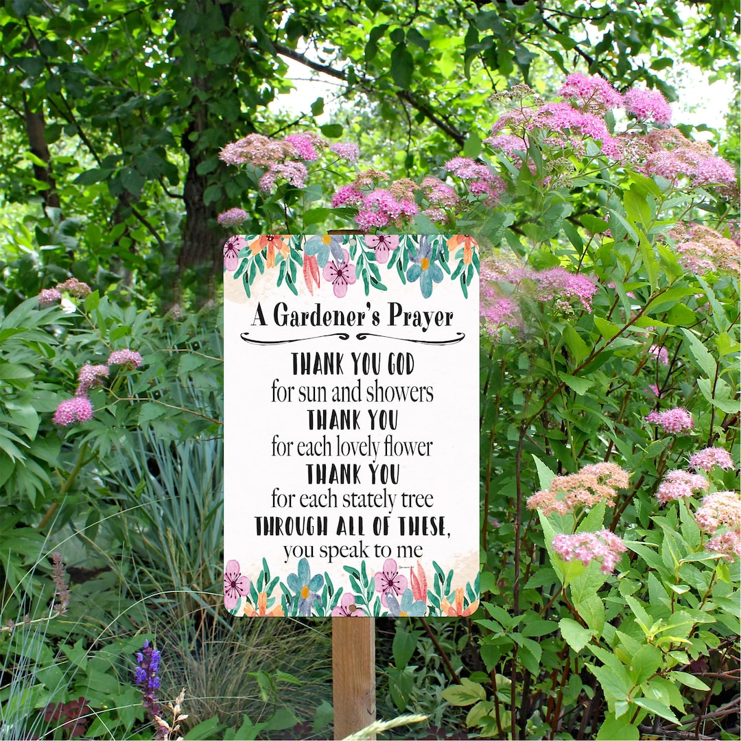 Gardener's Prayer Sign Inspirational Metal Sign Garden Decor Gardening ...