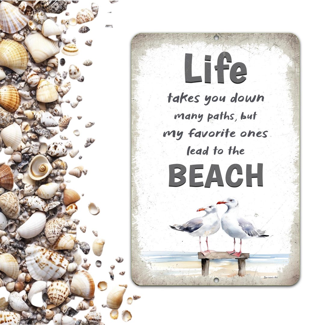 Beach Quote Sign | Seagull Wall Art | Coastal Decor | Nautical Beach ...