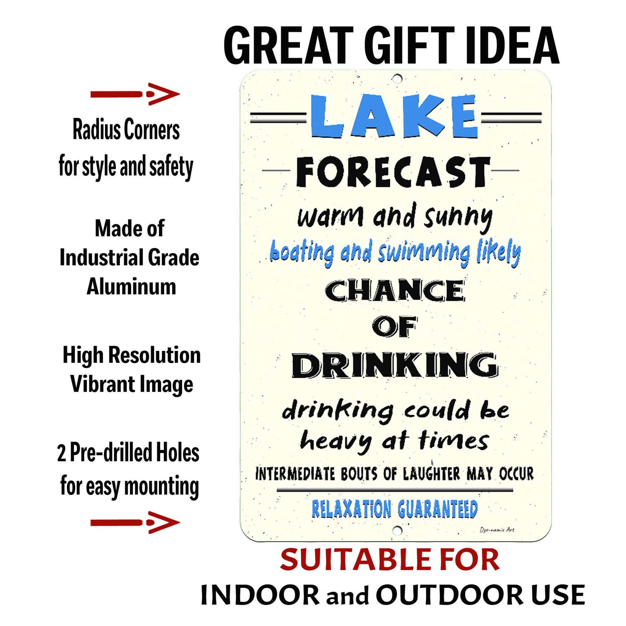 Funny Lake Forecast Sign | Lake House Decor | Boating & Drinking Wall ...