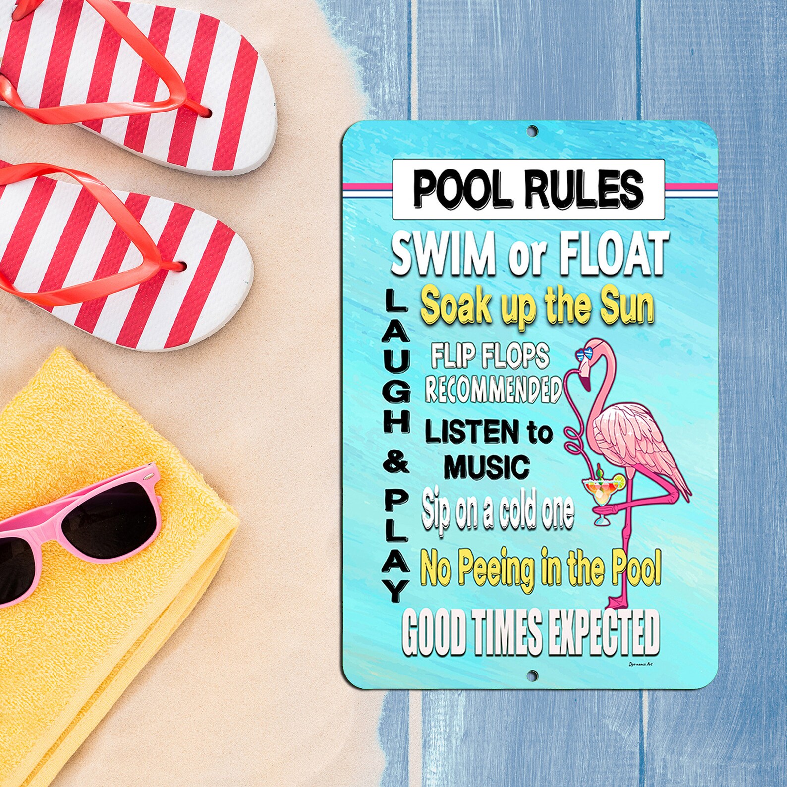 Pool Rules Swimming Pool Sign, Pink Flamingo Decor, Outdoor Pool Yard ...