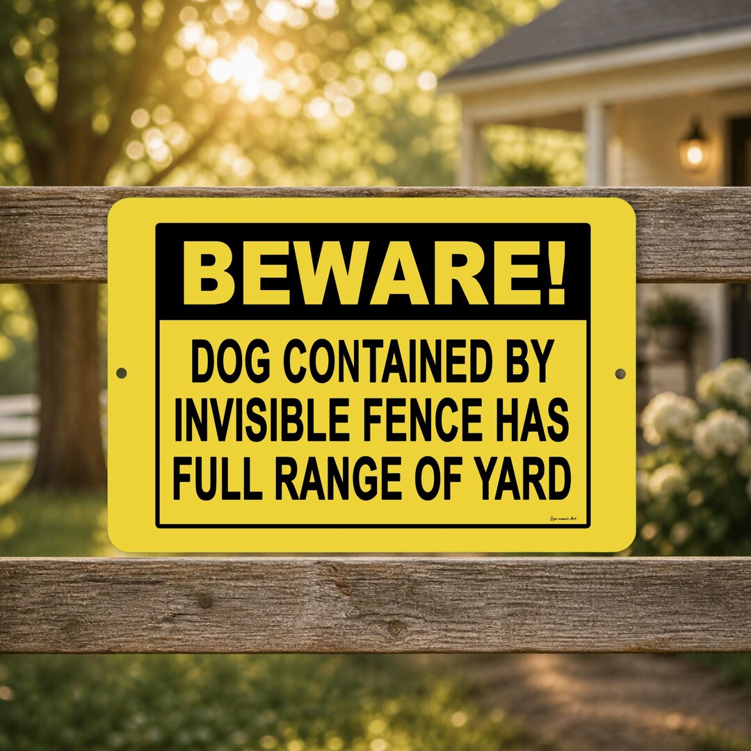 Beware Dog Sign | Invisible Fence Warning | Yard Safety Sign | Outdoor ...