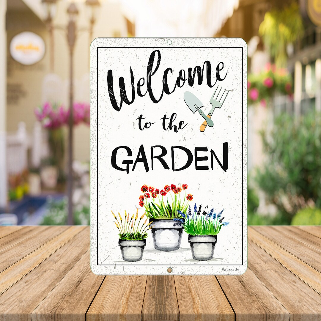 Welcome to the Garden Sign She Shed Flower Garden Decor Metal Hanging ...