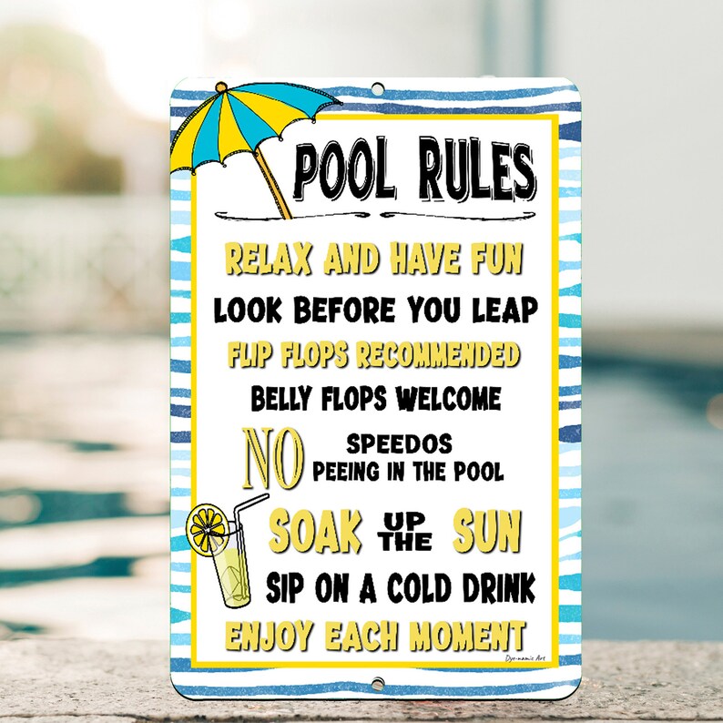 Pool Rules Metal Outdoor Sign No Speedos Allowed Backyard - Etsy