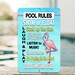 Pool Rules Swimming Pool Sign, Pink Flamingo Decor, Outdoor Pool Yard ...