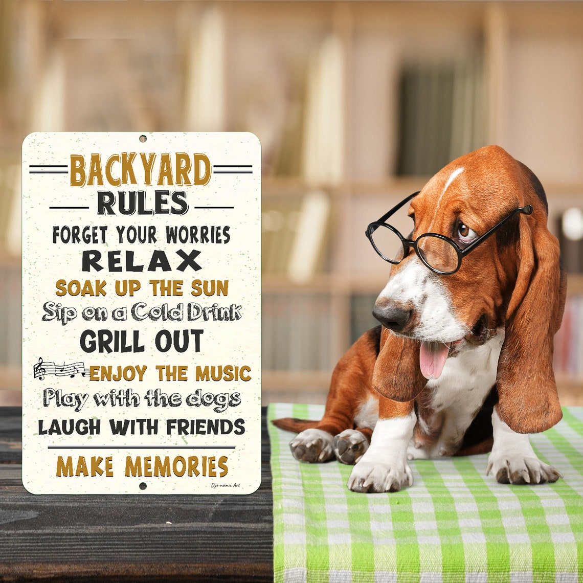 Backyard Rules Sign | Patio Decor | BBQ Decor | Grill and Chill Outdoor ...