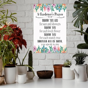 Gardener’s Prayer Sign | Christian Garden Decor | Faith Quote | Floral ...