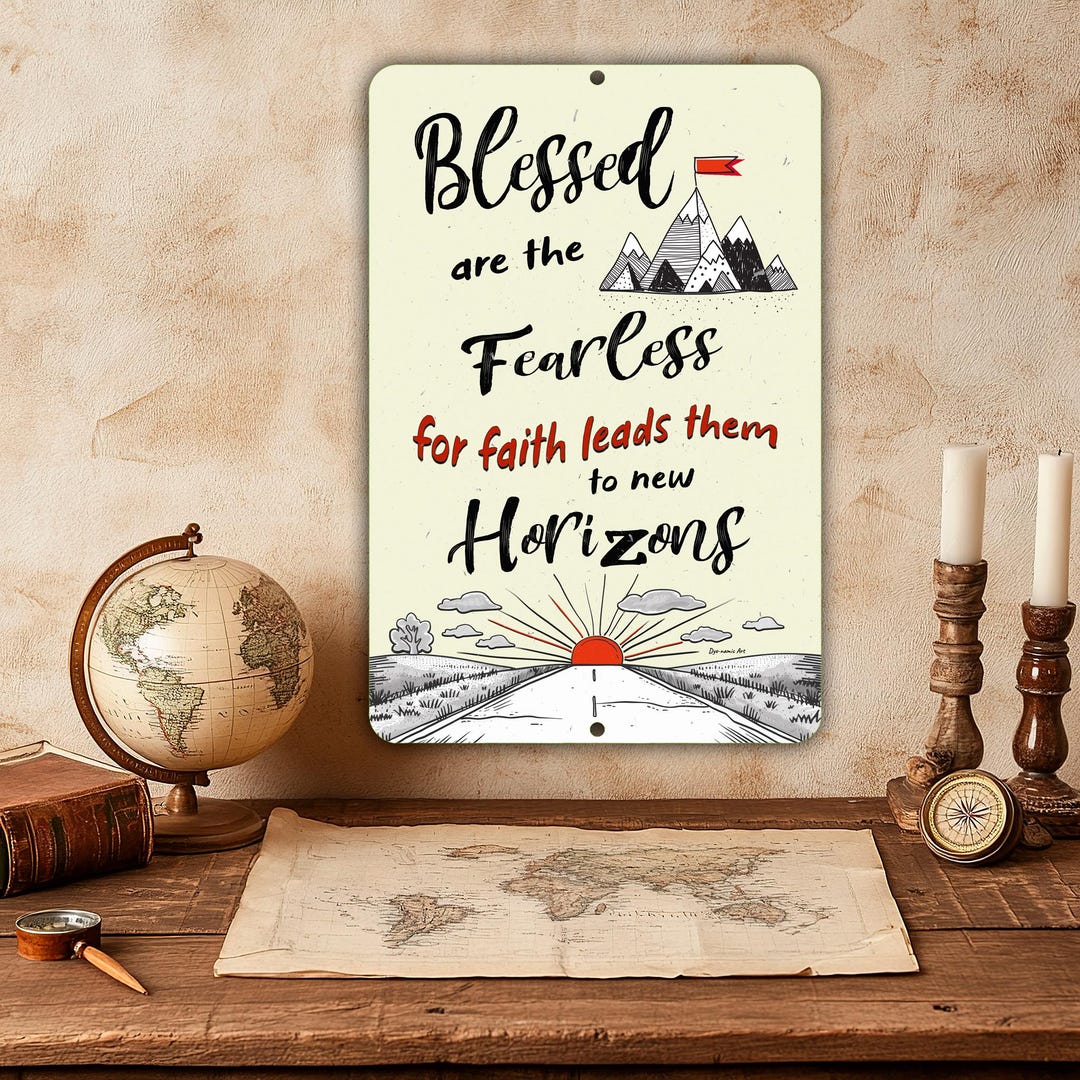 Blessed Are the Fearless Sign | Inspirational Faith Wall Art ...
